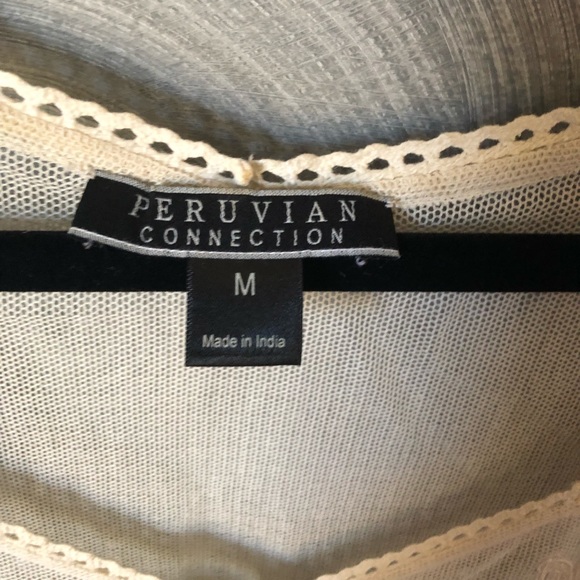 Peruvian Connection | Tops | Peruvian Connection Sheer Lace Embroidered ...